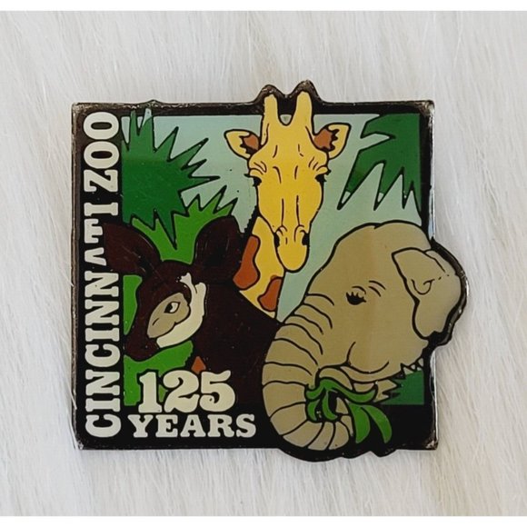 Jewelry | Cincinnati Zoo 125 Years Lapel Pin 1 Elephant Giraffe Animals ...